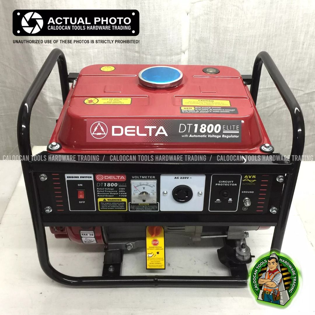 DELTA 1400W 4-Stroke Air-cooled Single Cylinder Portable Generator ...