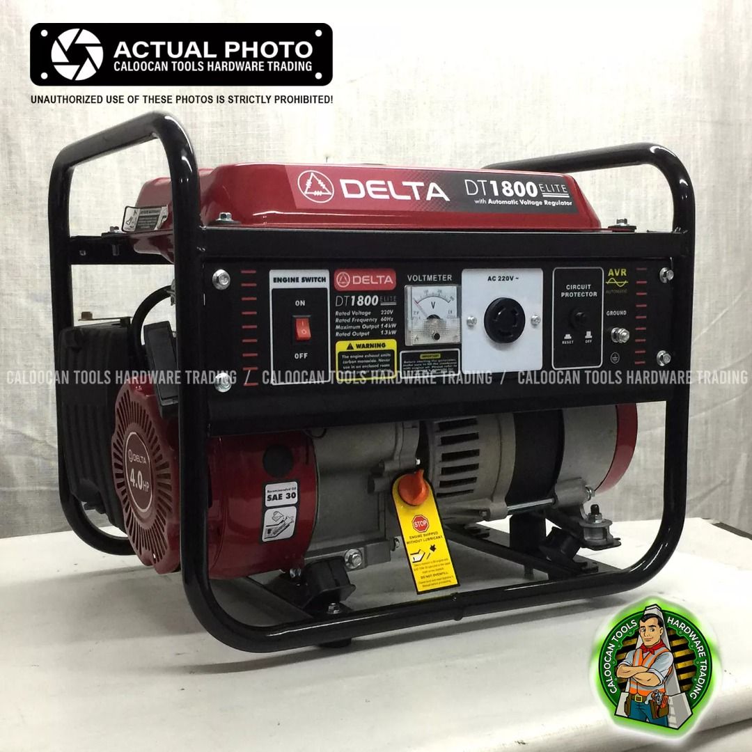 DELTA 1400W 4-Stroke Air-cooled Single Cylinder Portable Generator ...