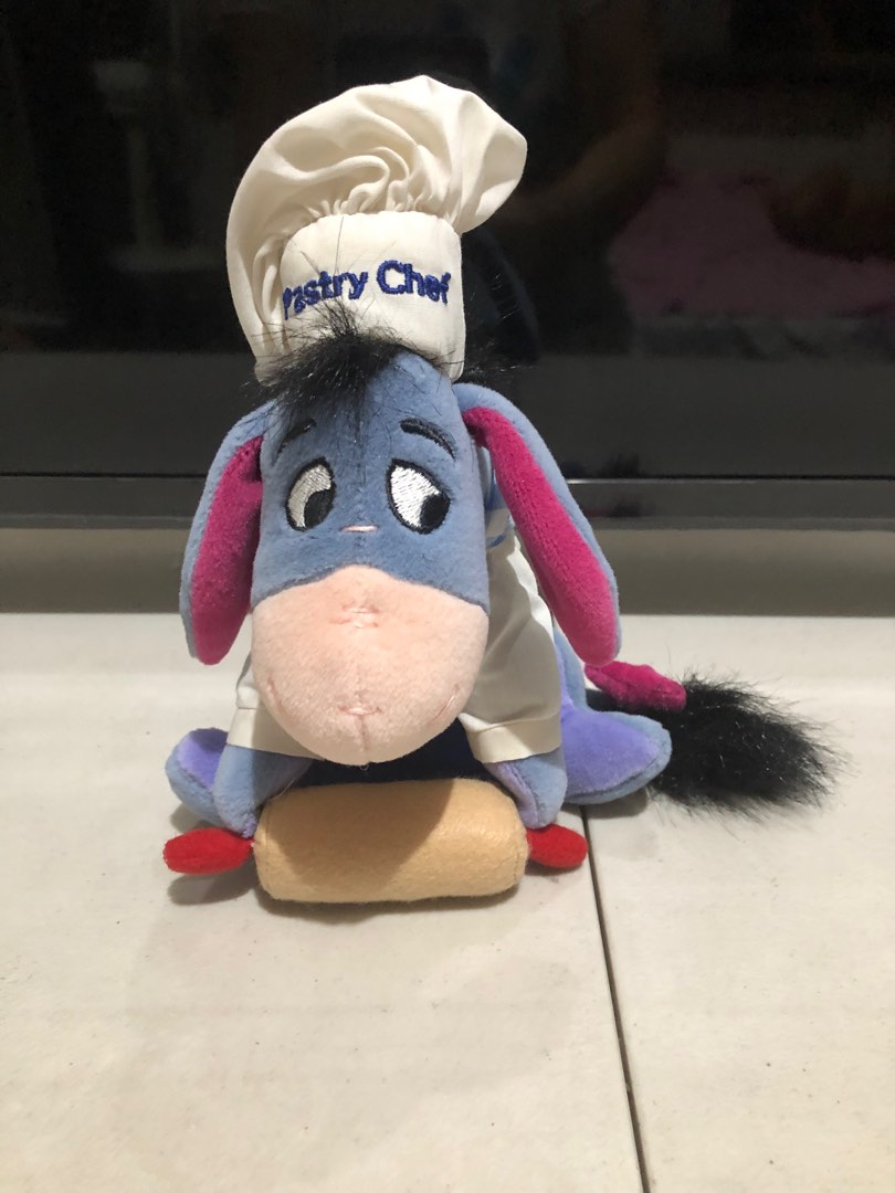 Disney Pooh and Friends Chef Eeyore Small Beanbag Plush, Hobbies & Toys ...