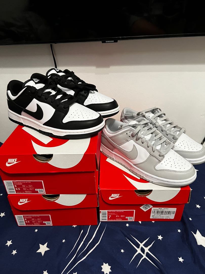 Dunk low panda/grey fog, 男裝, 鞋, 波鞋 - Carousell