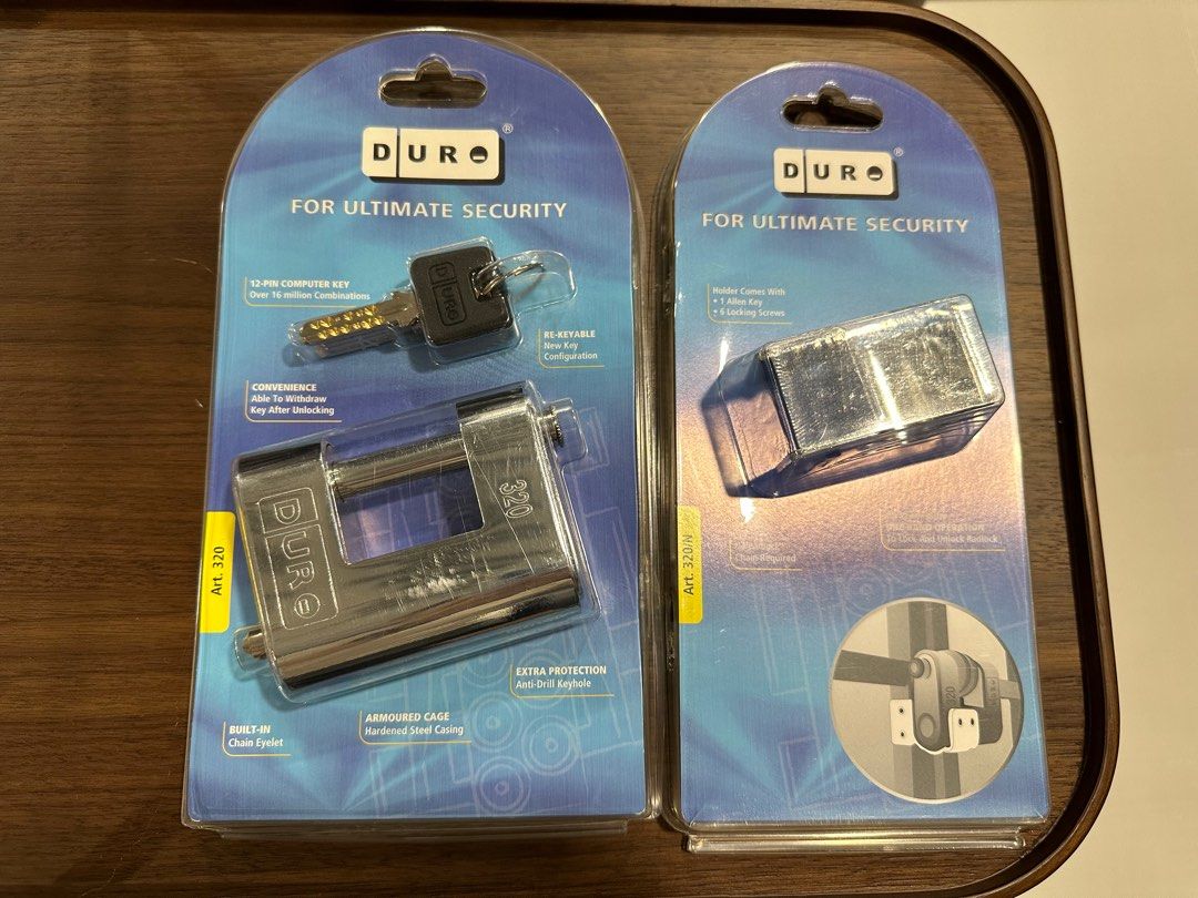 Duro Armoured Padlock 320 with Holder, Furniture & Home Living ...