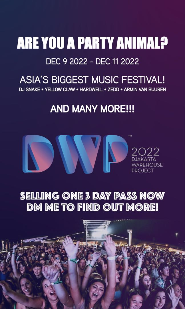 DWP 2022, Tickets & Vouchers, Event Tickets on Carousell