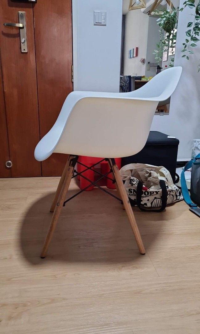 Eames Replica Arm Chair White, Furniture & Home Living, Furniture ...