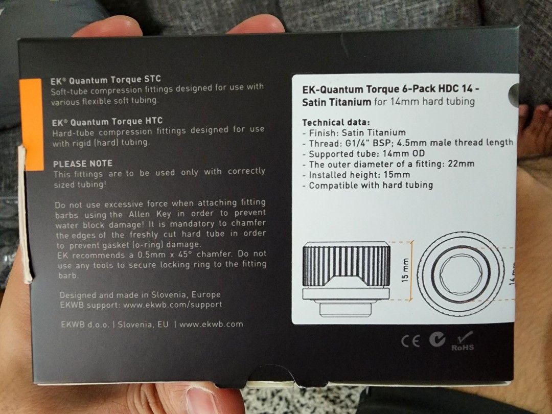 EK-Quantum Torque 6-Pack HDC 14 - Satin Titanium, Computers & Tech, Desktops on Carousell