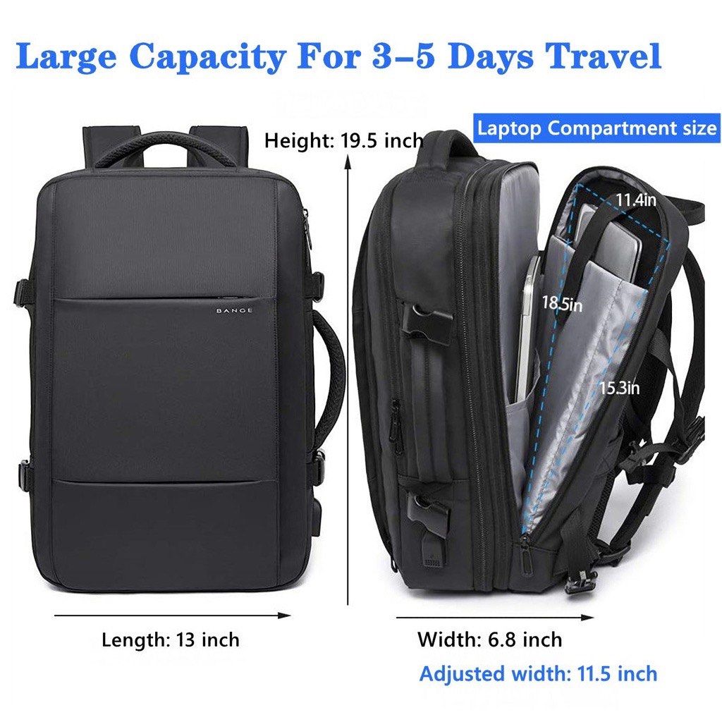 Expandable Travel 45L liter Mens Backpack Cabin Laptop Bag, Men's ...