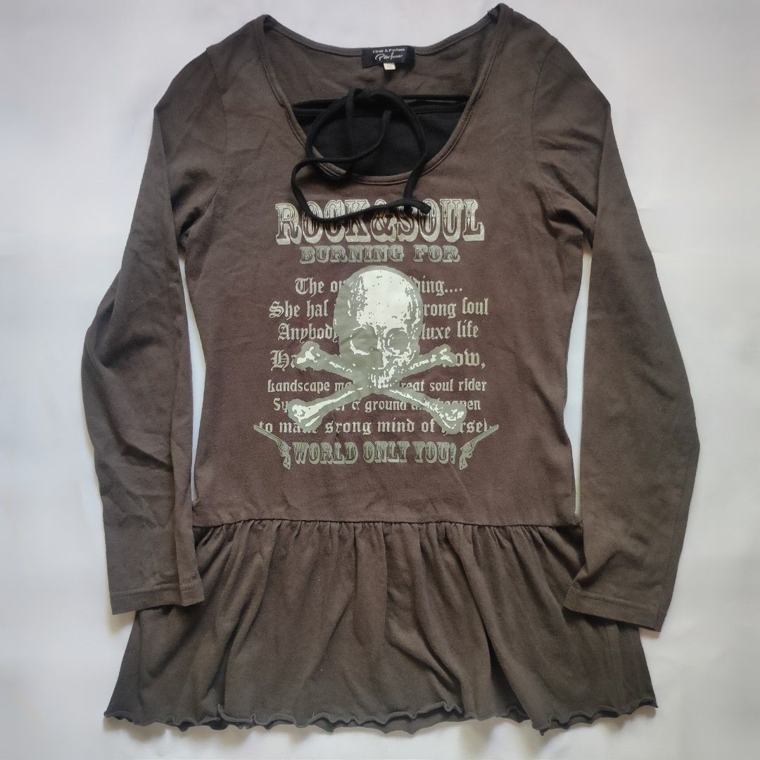 Fairycore/Mothcore Skull Bella Swan Inspired Top, Women's Fashion, Tops ...