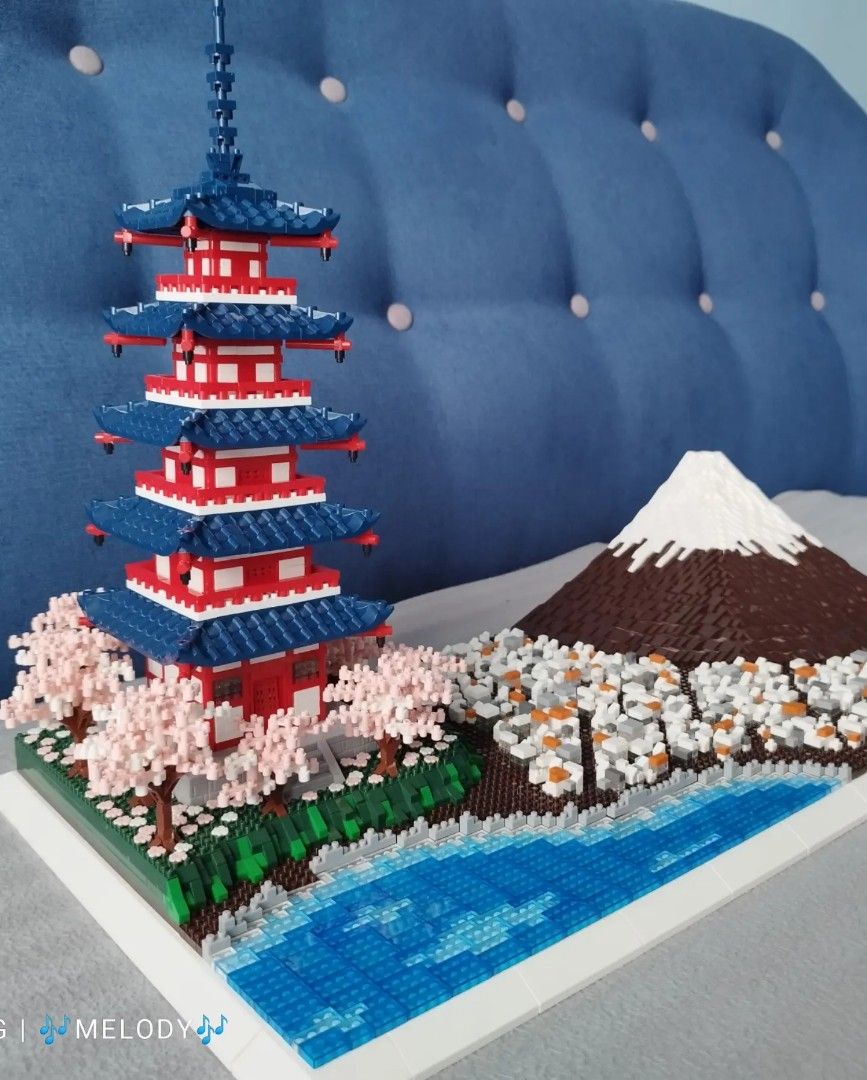 Fuji Mountain+ Pagoda+ Sakura, Hobbies & Toys, Collectibles ...