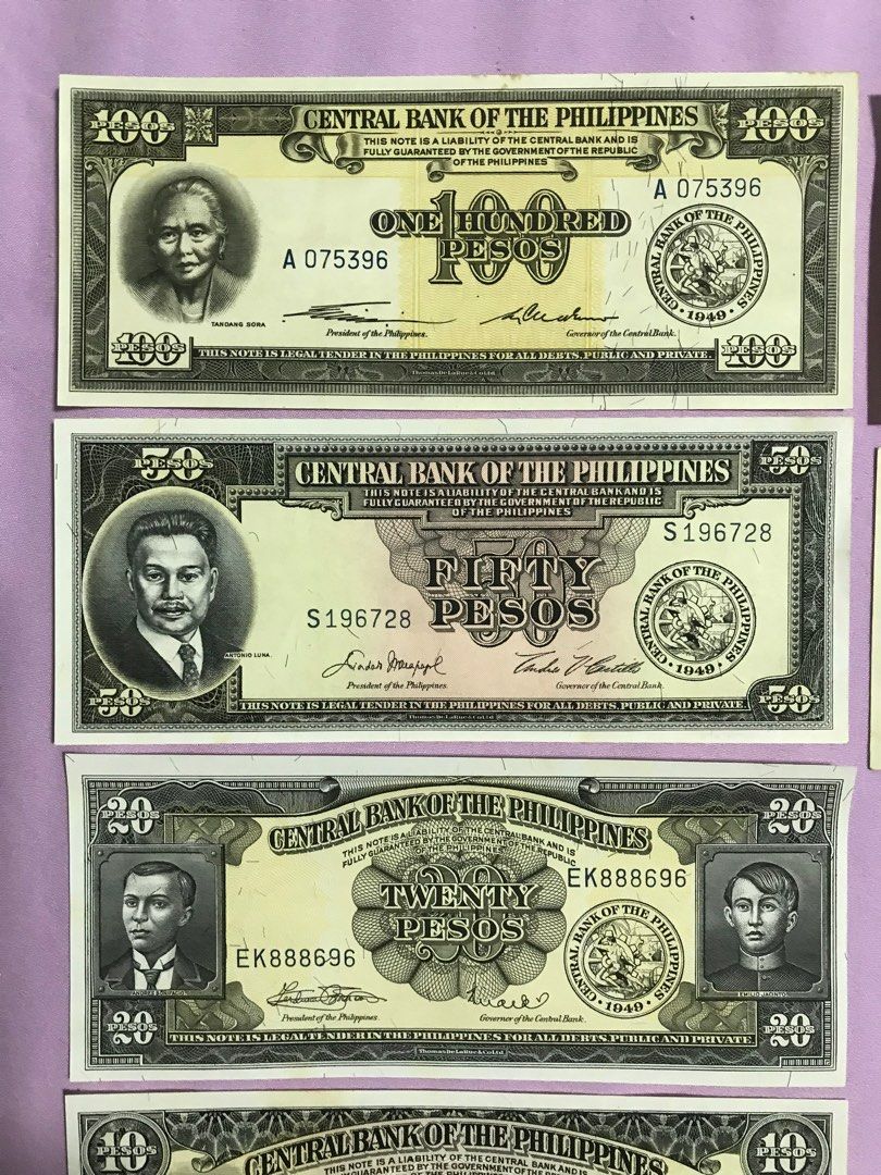 Full Set of 1951-1970 Philippines Banknote, Hobbies & Toys, Memorabilia ...