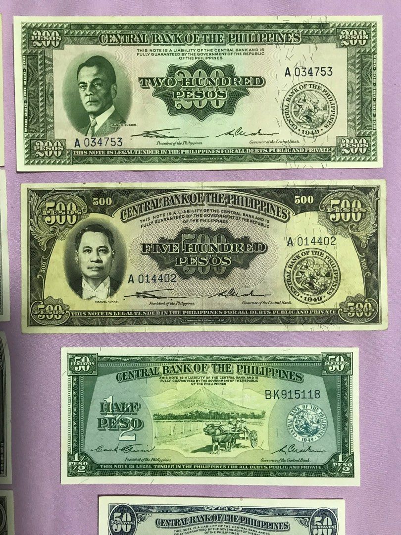 Full Set of 1951-1970 Philippines Banknote, Hobbies & Toys, Memorabilia ...