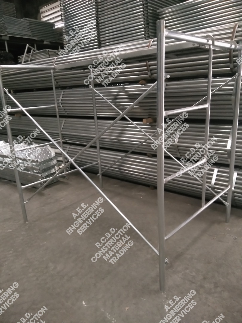 G.I. Scaffolding Set 1.7m x 1.2m Sched 20 Galvanized Iron, Commercial ...