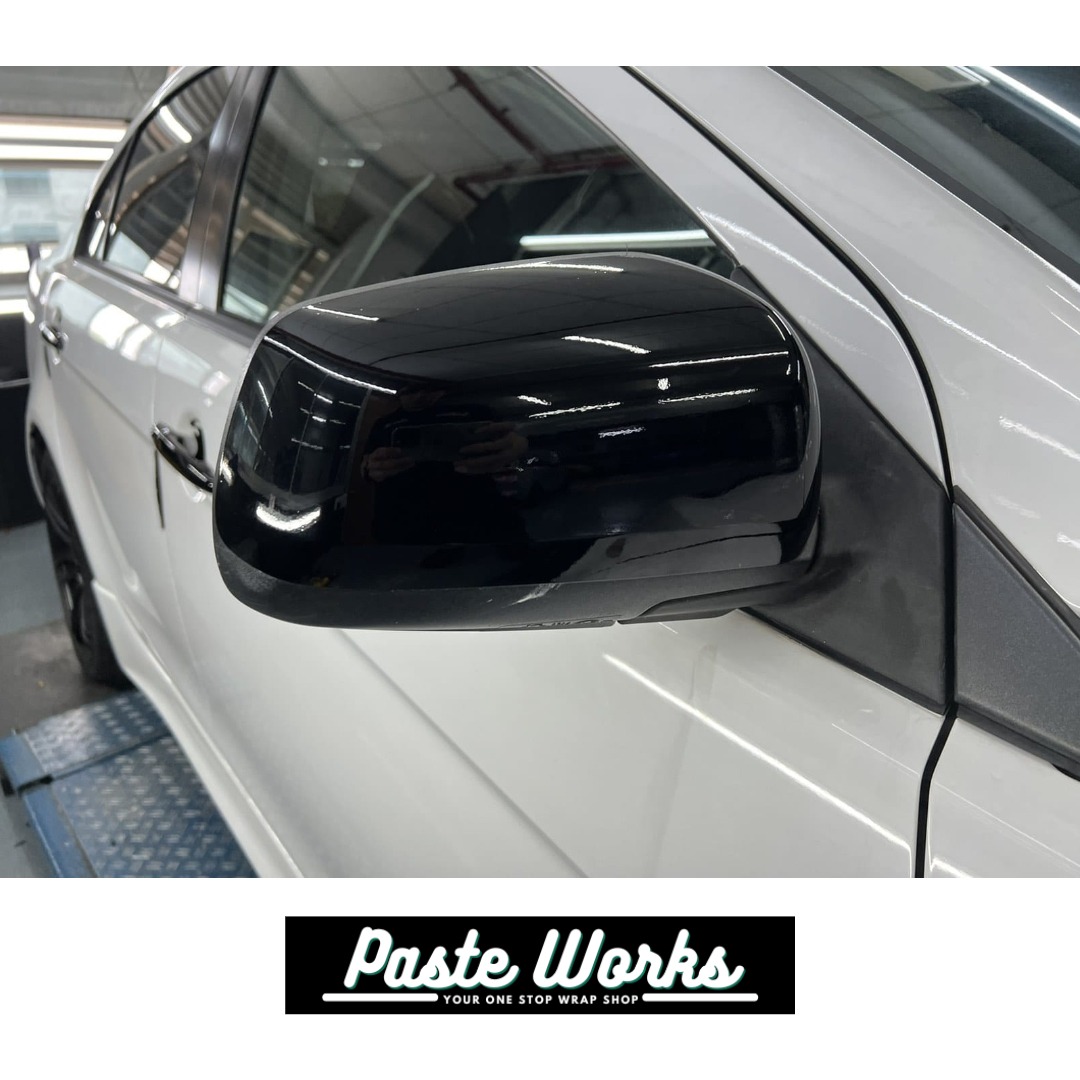 Gloss black Side Mirror Wrap, Car Accessories, Accessories on Carousell