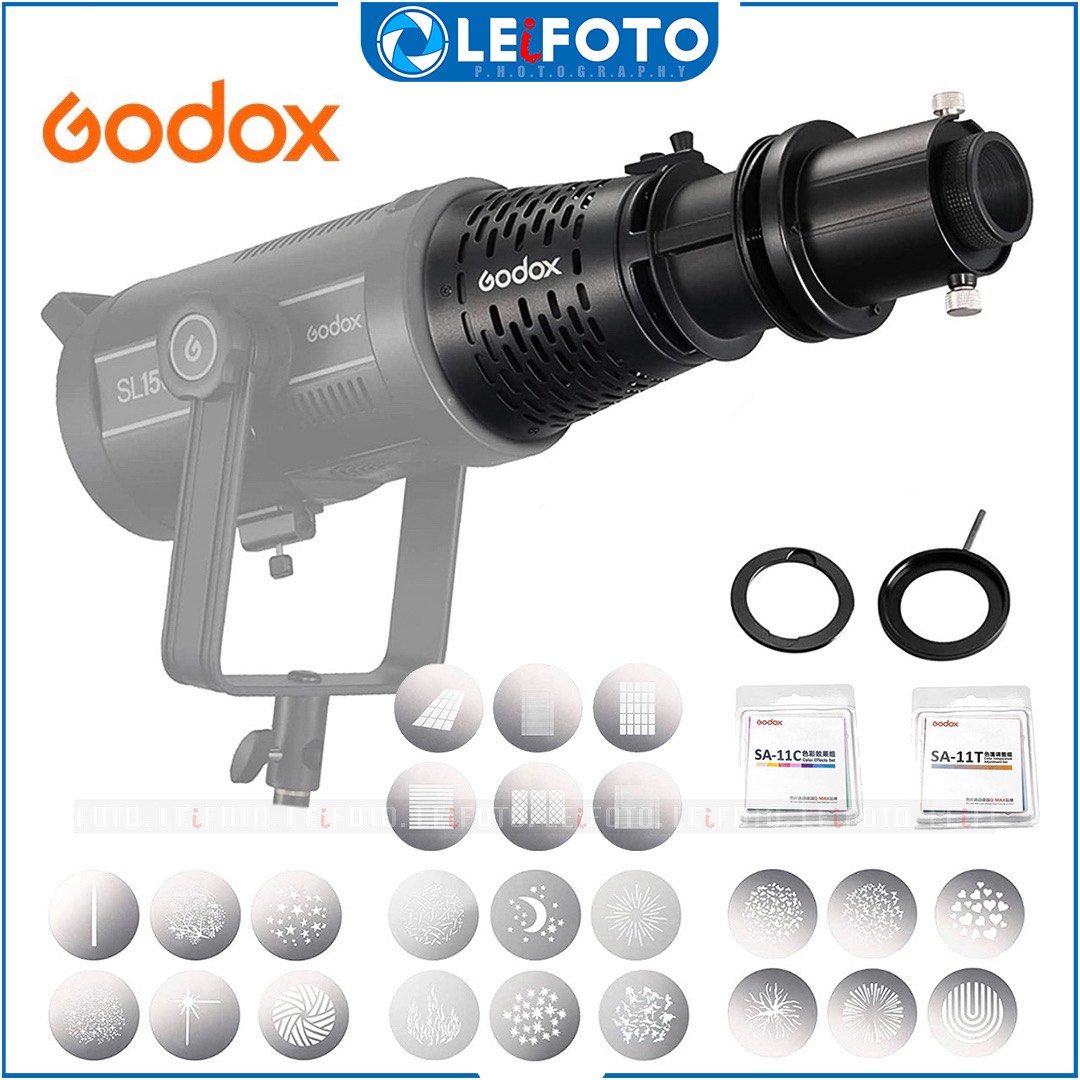 Godox SA-17 Bowens Mount Adapter with SA-P Projection Attachment,Godox Snoot, Photography ...