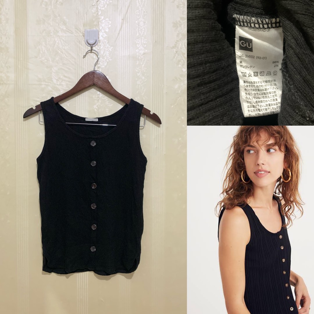 GU ribbed tank top, Women's Fashion, Tops, Blouses on Carousell