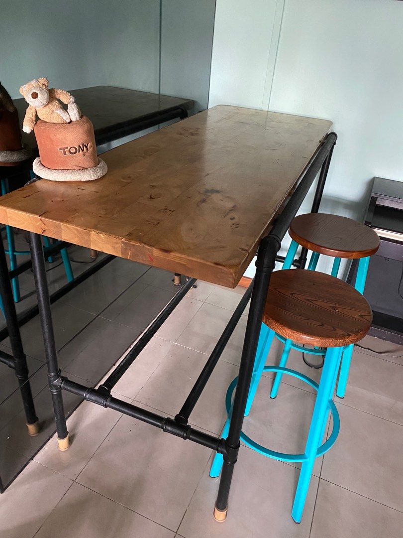 High table with solid wood, Furniture & Home Living, Furniture, Tables ...