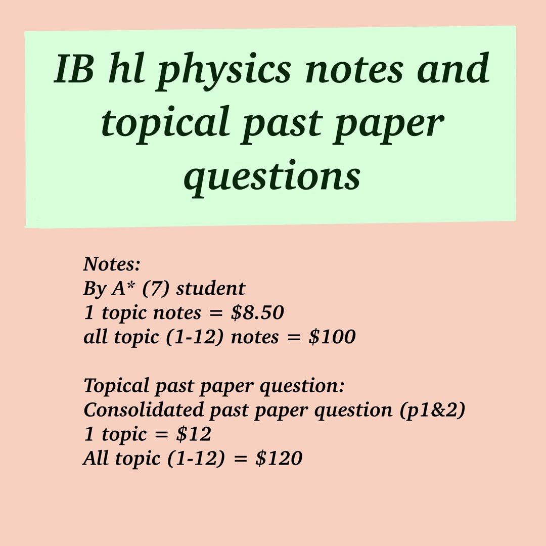 IB HL physics notes and topical ppq, Hobbies & Toys, Books & Magazines ...