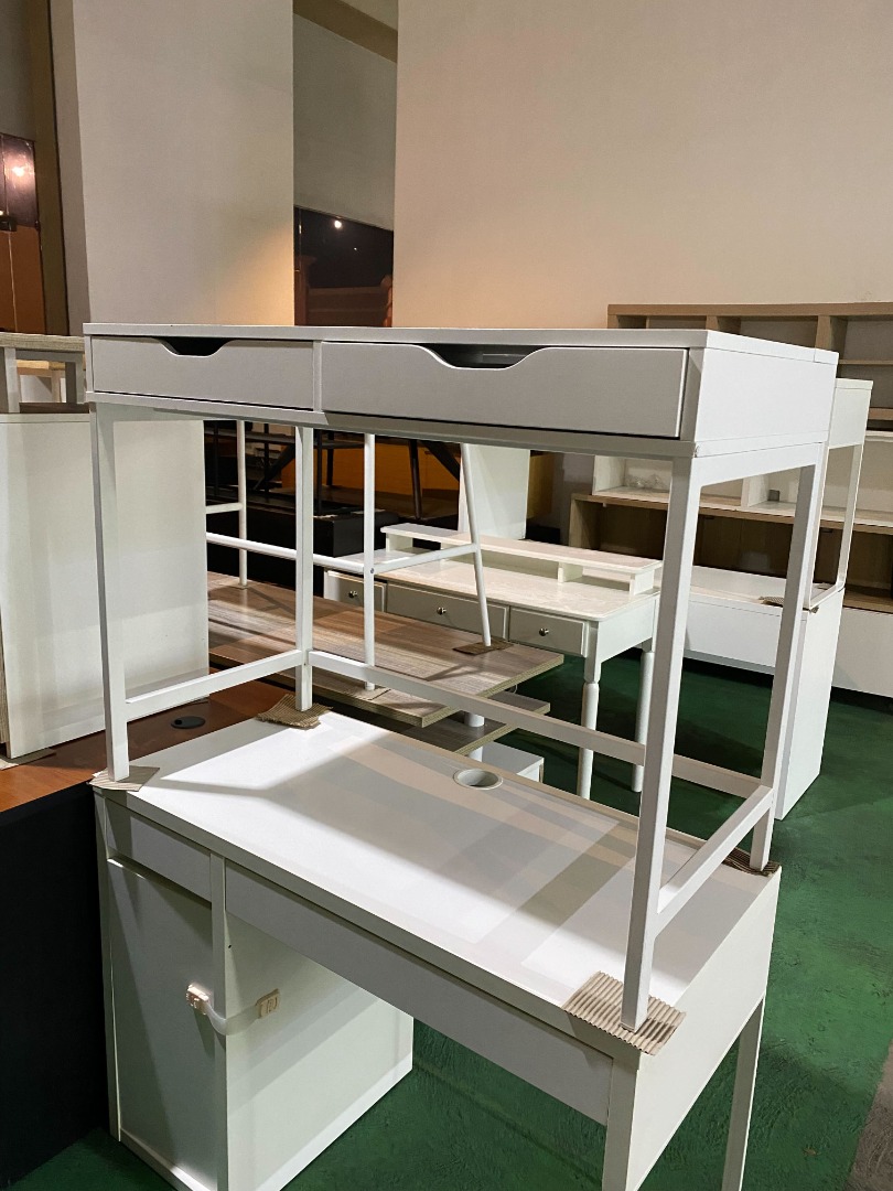 Ikea White Alex Writing Table, Furniture & Home Living, Furniture ...
