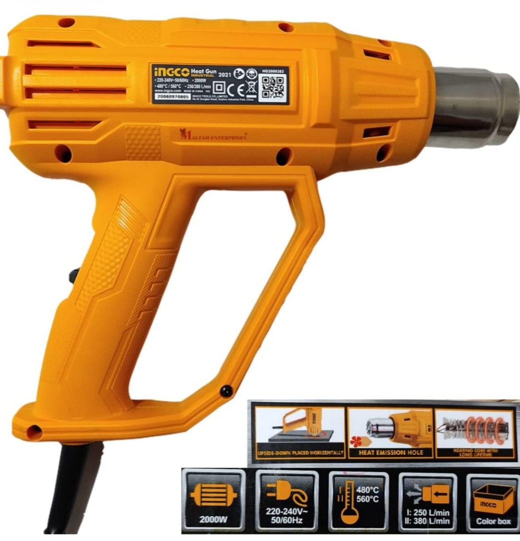 INGCO 2000W Heat Gun HG200028 (for Art gun, car decal gun etc ...