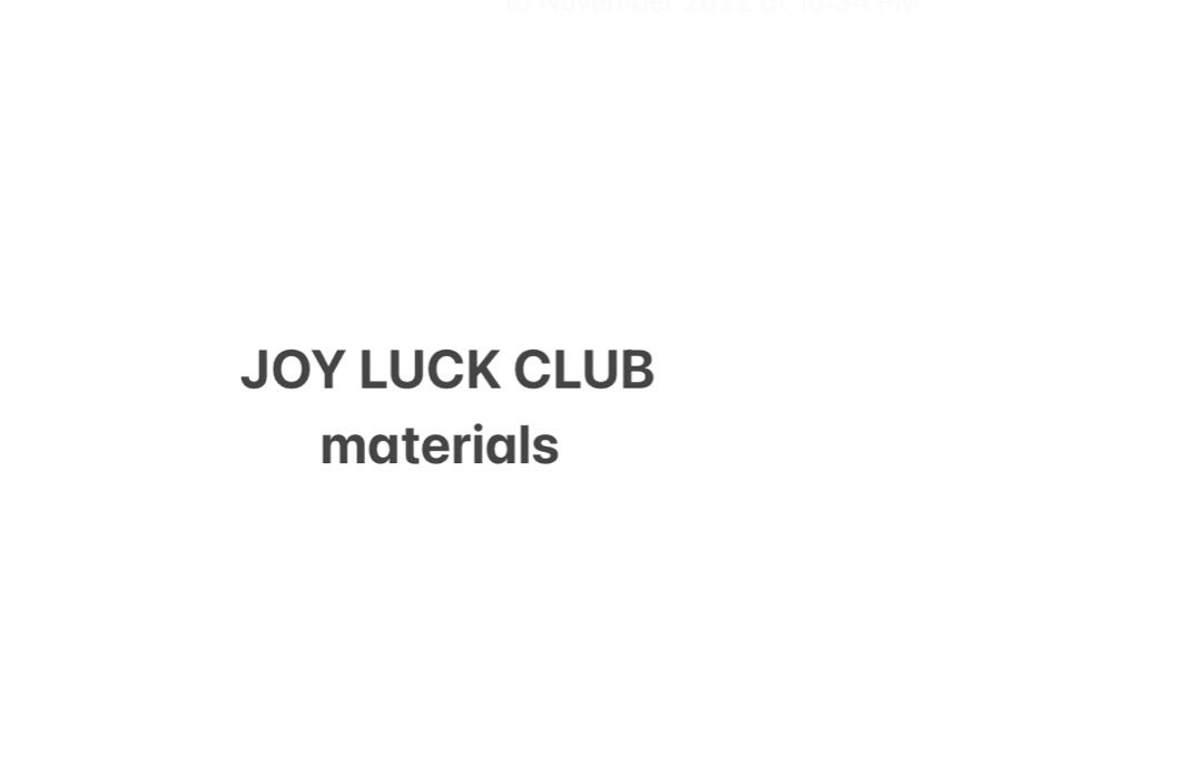 Joy Luck Club materials, Hobbies & Toys, Books & Magazines, Textbooks ...