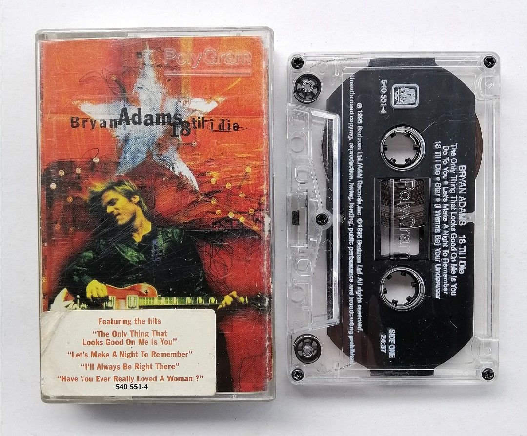 KASET - BRYAN ADAMS " 18 TIL I DIE " - 1996, Hobbies & Toys, Music & Media, CDs & DVDs on Carousell