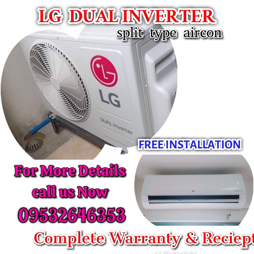 LG DUAL INVERTER SPLIT TYPE AIRCON BRAND NEW SEALED WITH FREE INSTALLATION, TV & Home Appliances ...