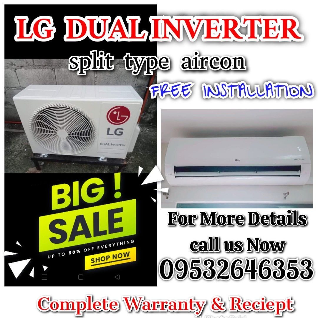 Lg Dual Inverter Split Type Aircon Brand New Sealed With Free