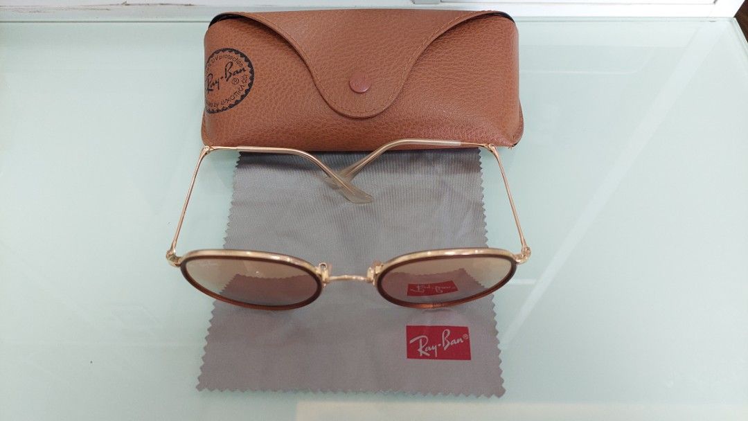 (Limited Edition) Original Ray-Ban Round Folding Sunglasses (RB3517 001 ...