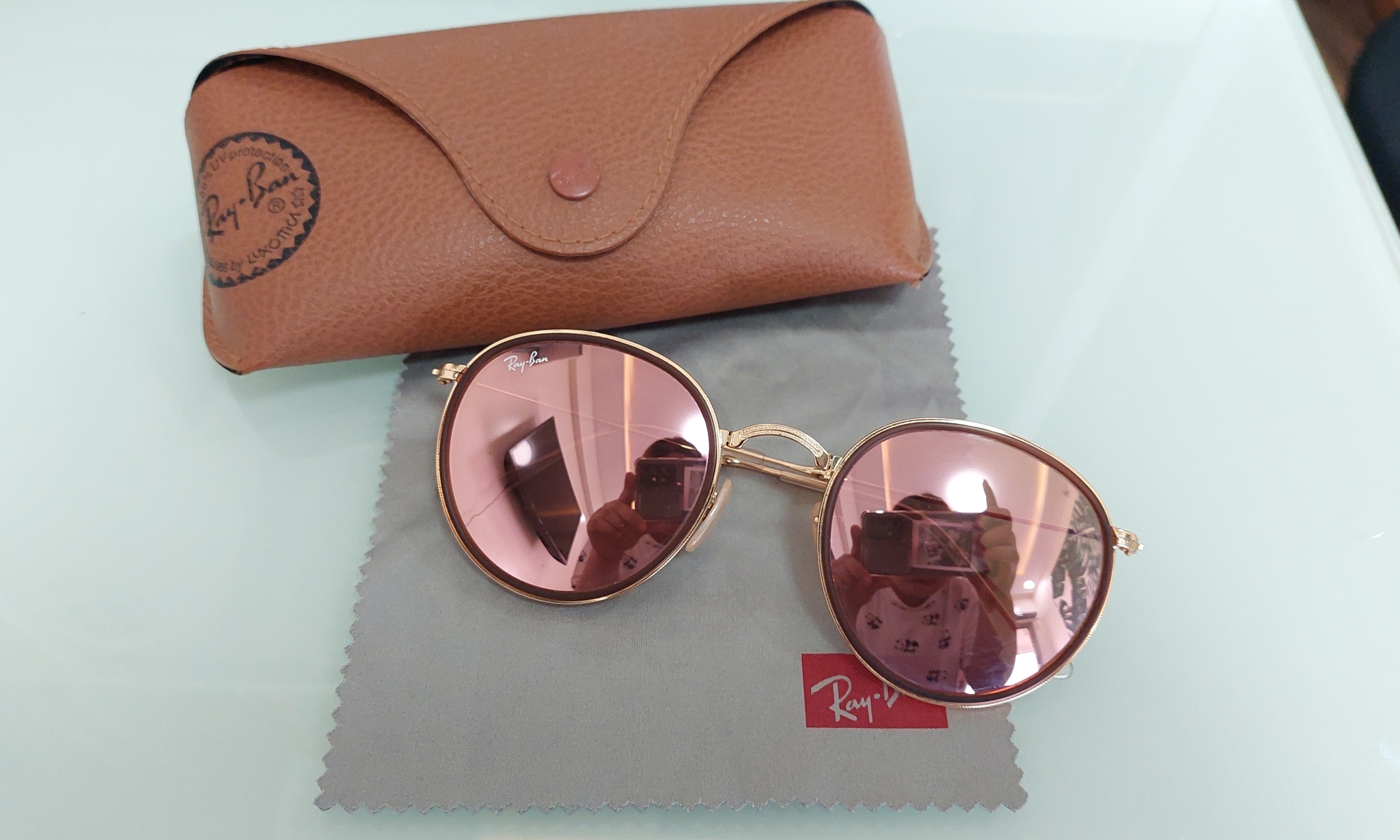 (Limited Edition) Original Ray-Ban Round Folding Sunglasses (RB3517 001 ...