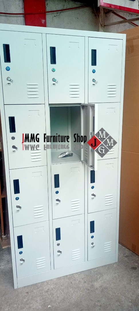 LOCKER CABINET STEEL l 12 DOOR l DOUBLE LOCK l GAUGE 20, Furniture ...