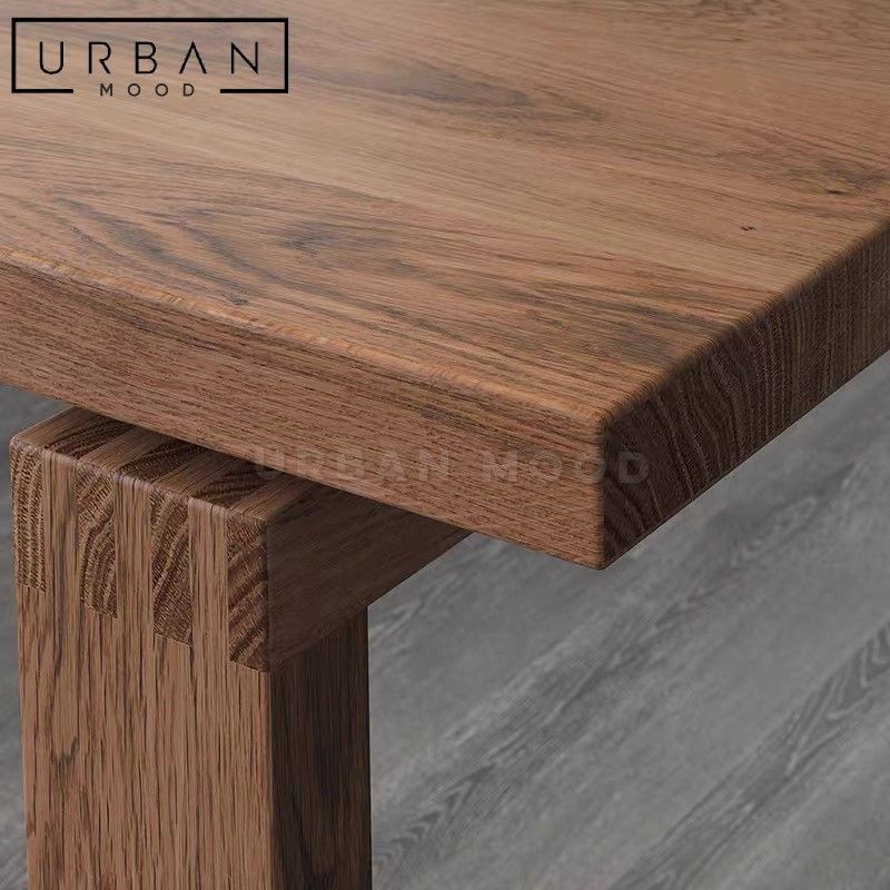 MACHI Rustic Ash Wood Dining Table, Furniture & Home Living, Furniture ...