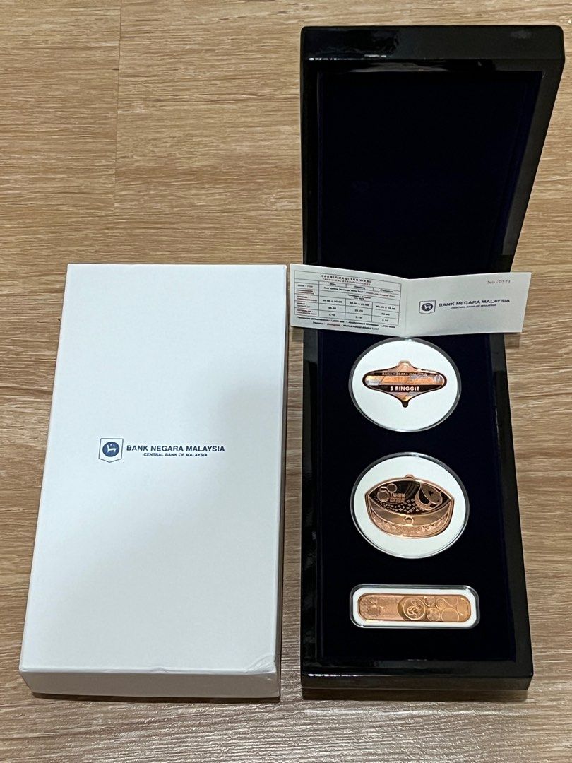 Malaysia Commemorative Proof Coin (50th Anniversary of Kilang Wang Bank Negara Malaysia) - Set ...
