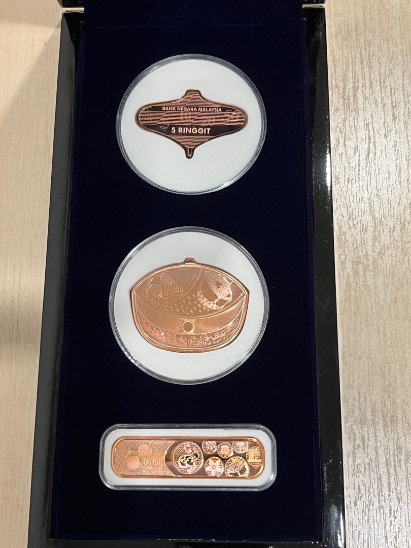 Malaysia Commemorative Proof Coin (50th Anniversary of Kilang Wang Bank Negara Malaysia) - Set ...