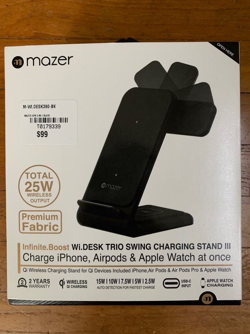 Mazer Infinite.BOOST 3-in-1 Wireless Charging Station, Mobile Phones ...