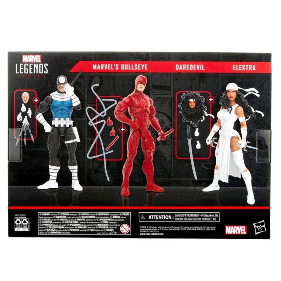 MISB Marvel Legends Daredevil, Elektra And Bullesye The Man Without ...