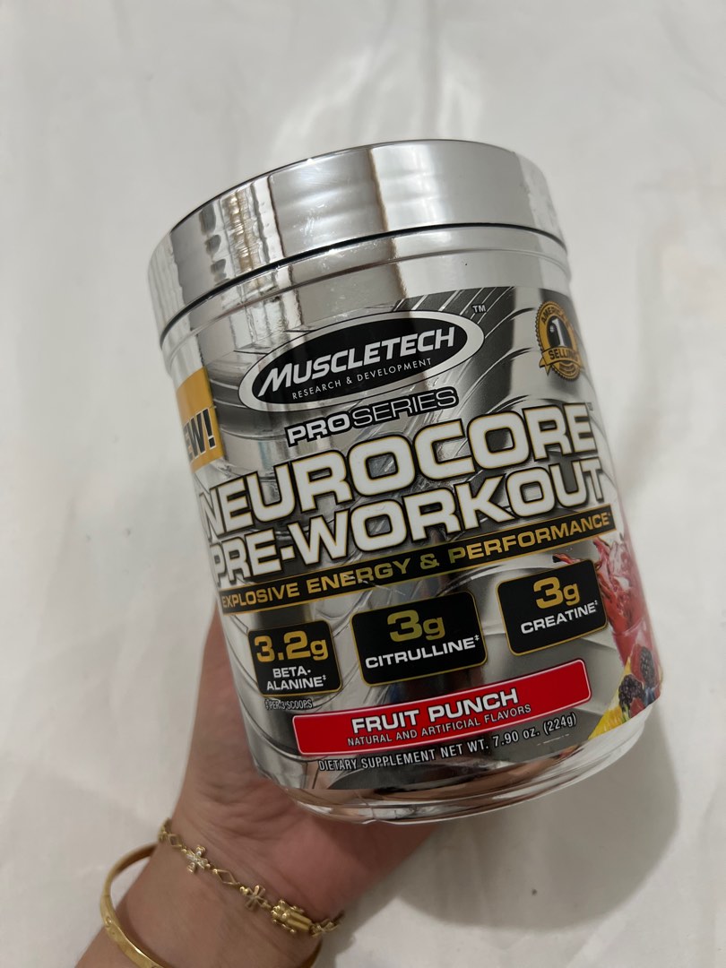 Muscletech Neurocore Pre-Workout Fruit Punch flavor, Health & Nutrition ...