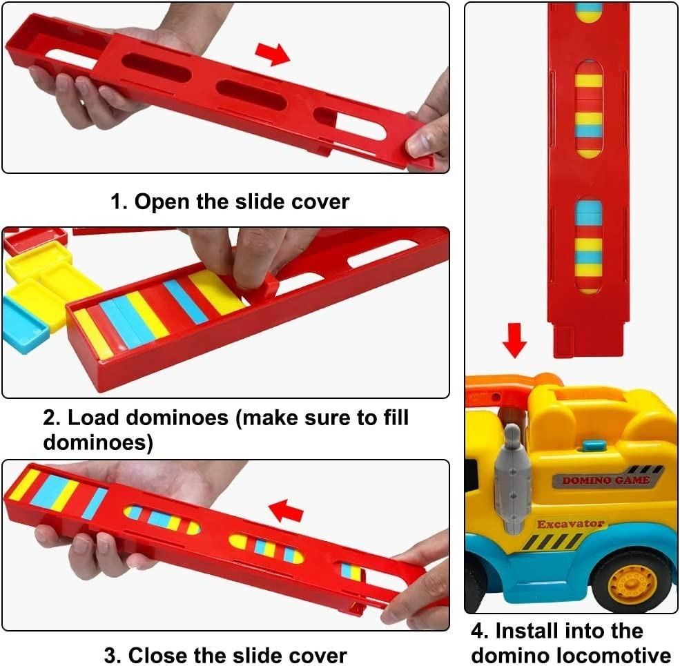 New Arrival! Oiuros Domino Train, Domino Blocks Set, Building And ...