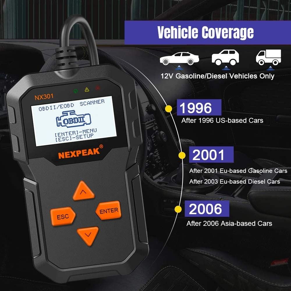 Nexpeak OBD2 Professional Auto Diagnostic scan tool NX301, Car ...