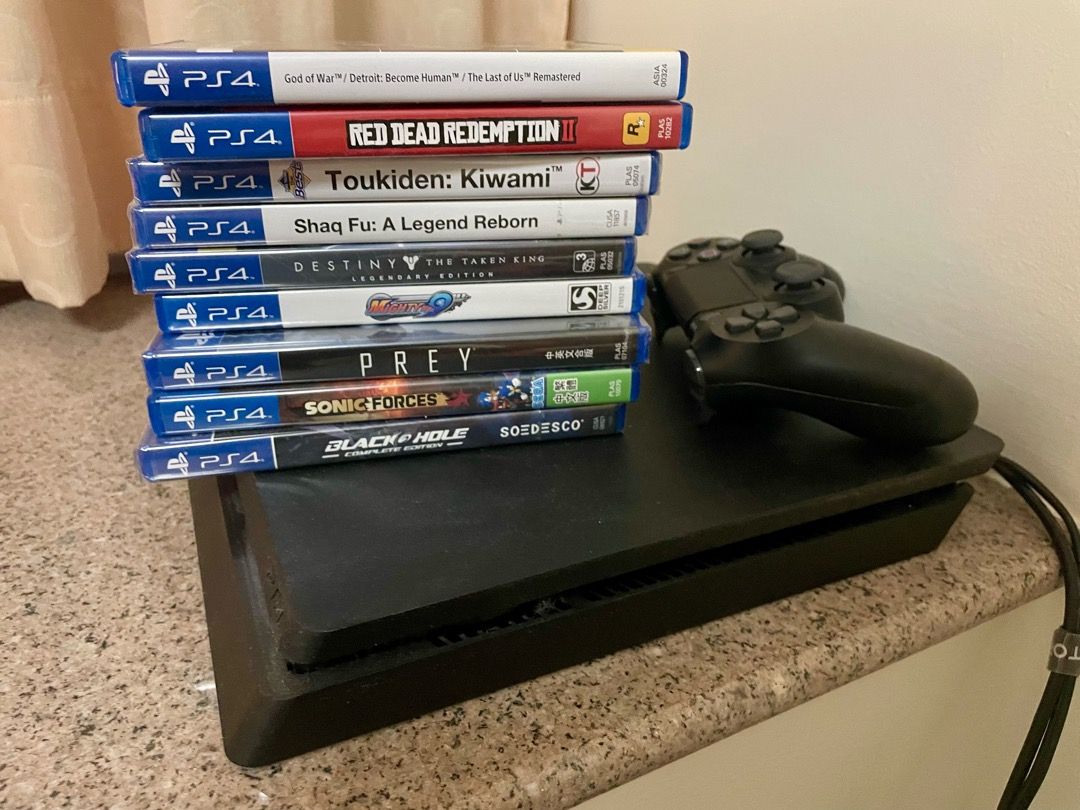 Playstation PS4 Slim + 10 games, God of War, Red Dead redemption 2, Detroit, Video Gaming, Video ...
