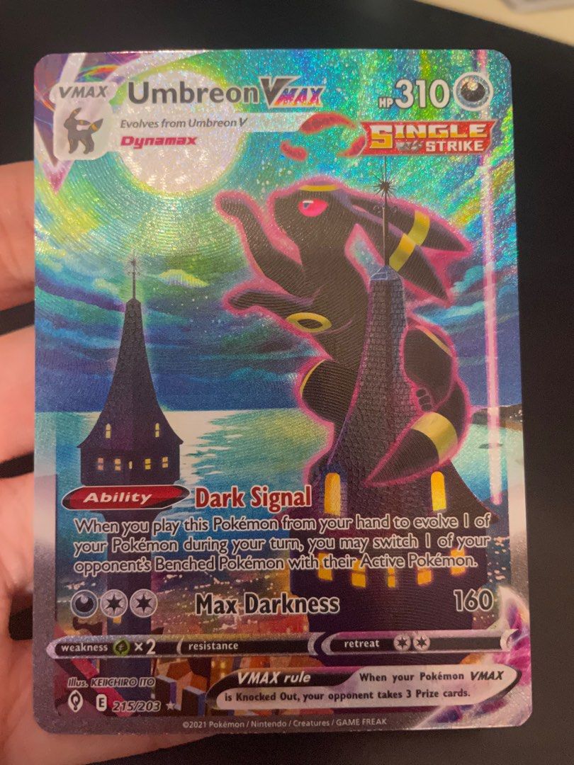 Pokemon TCG Evolving Skies Umbreon VMAX Alternate Art, Hobbies & Toys, Toys & Games on Carousell