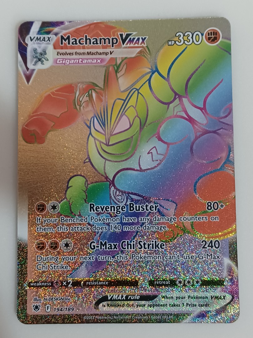 Pokemon TCG Machamp vmax hyper rare 194/189, Hobbies & Toys, Toys ...