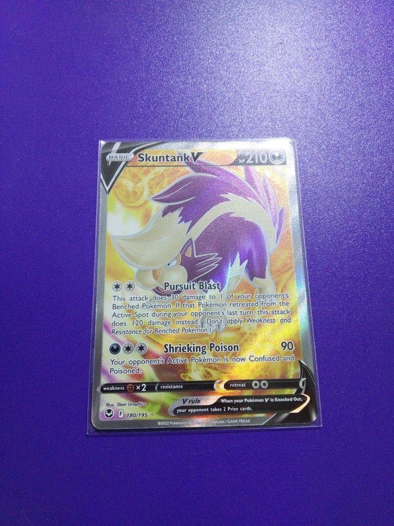 Pokemon TCG Skuntank V Full Art Ultra Rare - SS12 Silver Tempest ...