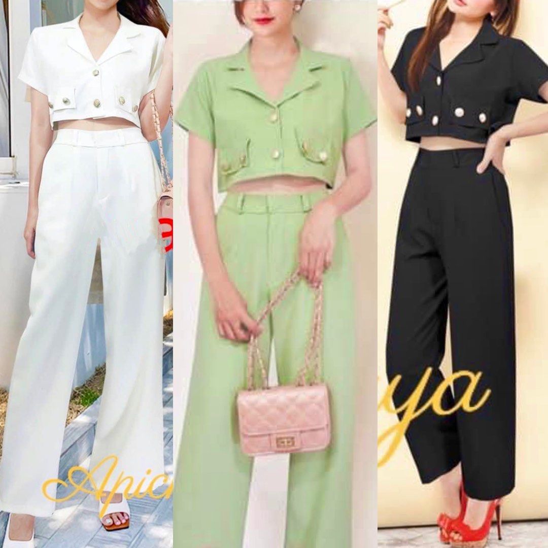 PREMIUM BKK Bangkok semi formal blazer crop top elegant classy trouser ...