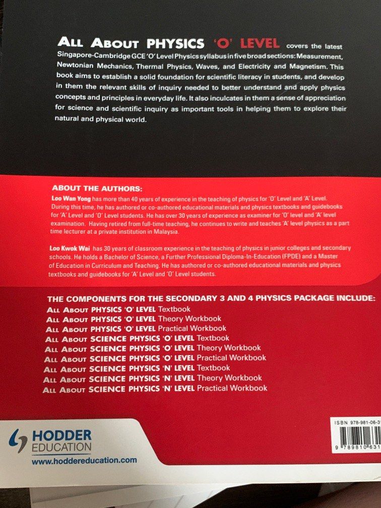 pure physics textbook and workbook for o levels, Hobbies & Toys, Books ...