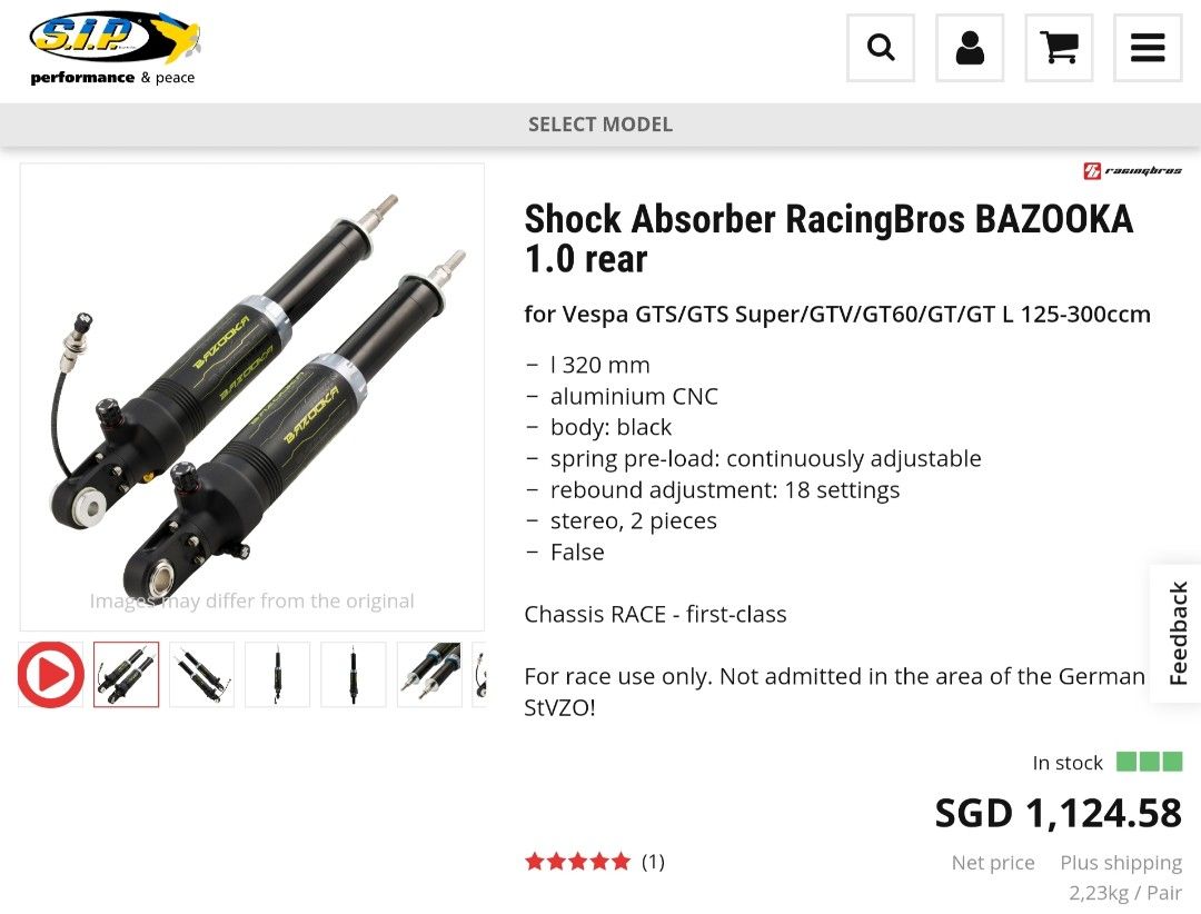 RacingBros Bazooka air suspension shock absorber, Motorcycles ...