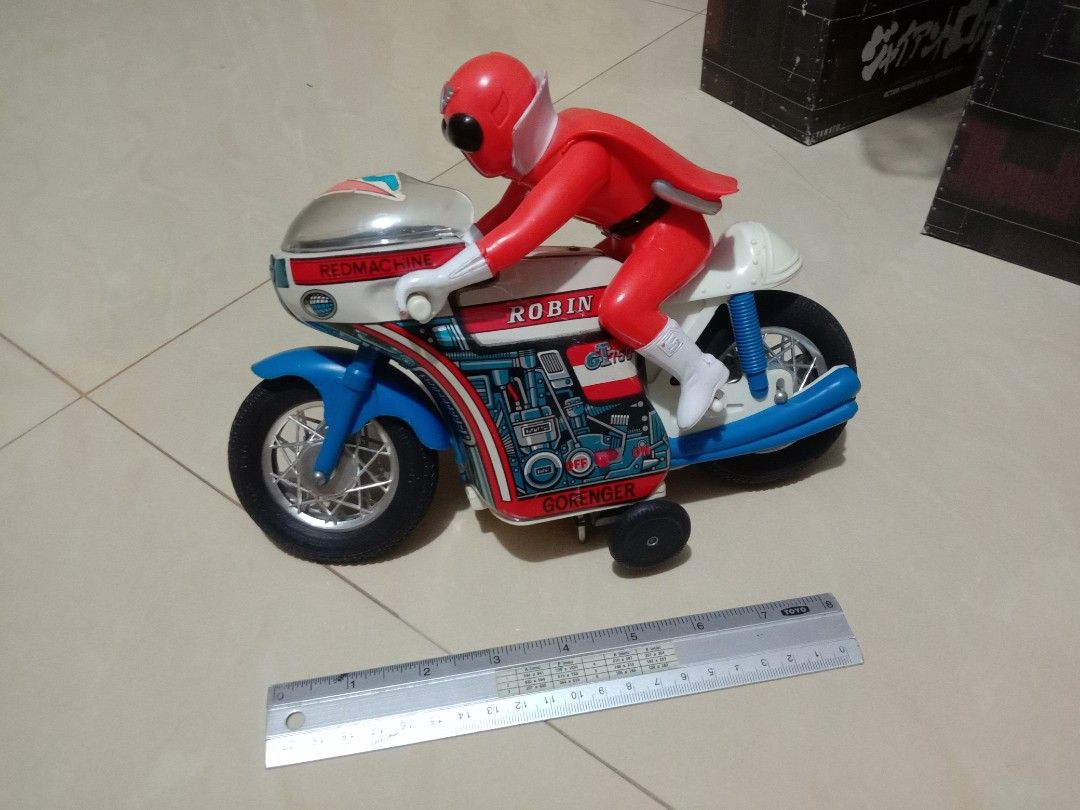 Rare Vintage Tin Toy - Red Power Ranger Gorenger & Red Machine, Hobbies ...