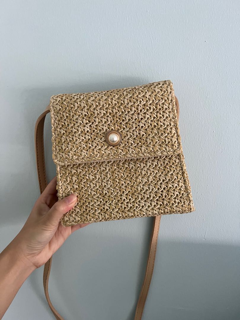 Rattan Crossbody Bag, Women's Fashion, Bags & Wallets, Cross-body Bags ...