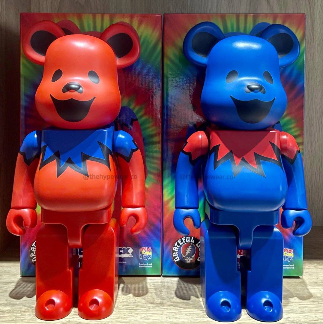 [Ready Stock]Bearbrick Grateful Dead Dancing Bear 400% Red & Blue ...