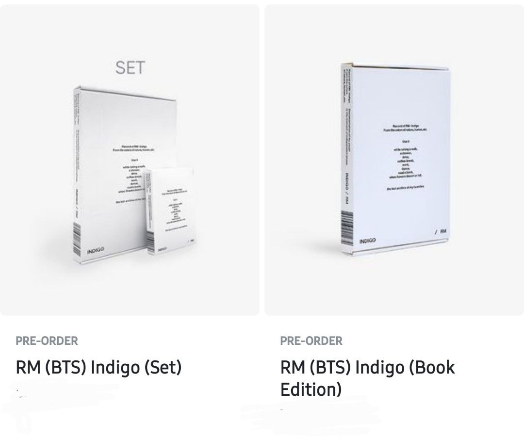 Record of RM: Indigo Album, Hobbies & Toys, Memorabilia & Collectibles ...