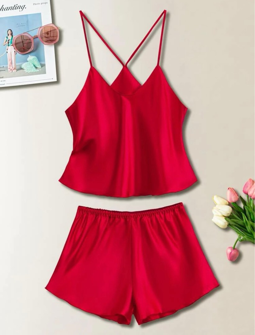 red matching set, Women's Fashion, New Undergarments & Loungewear on ...