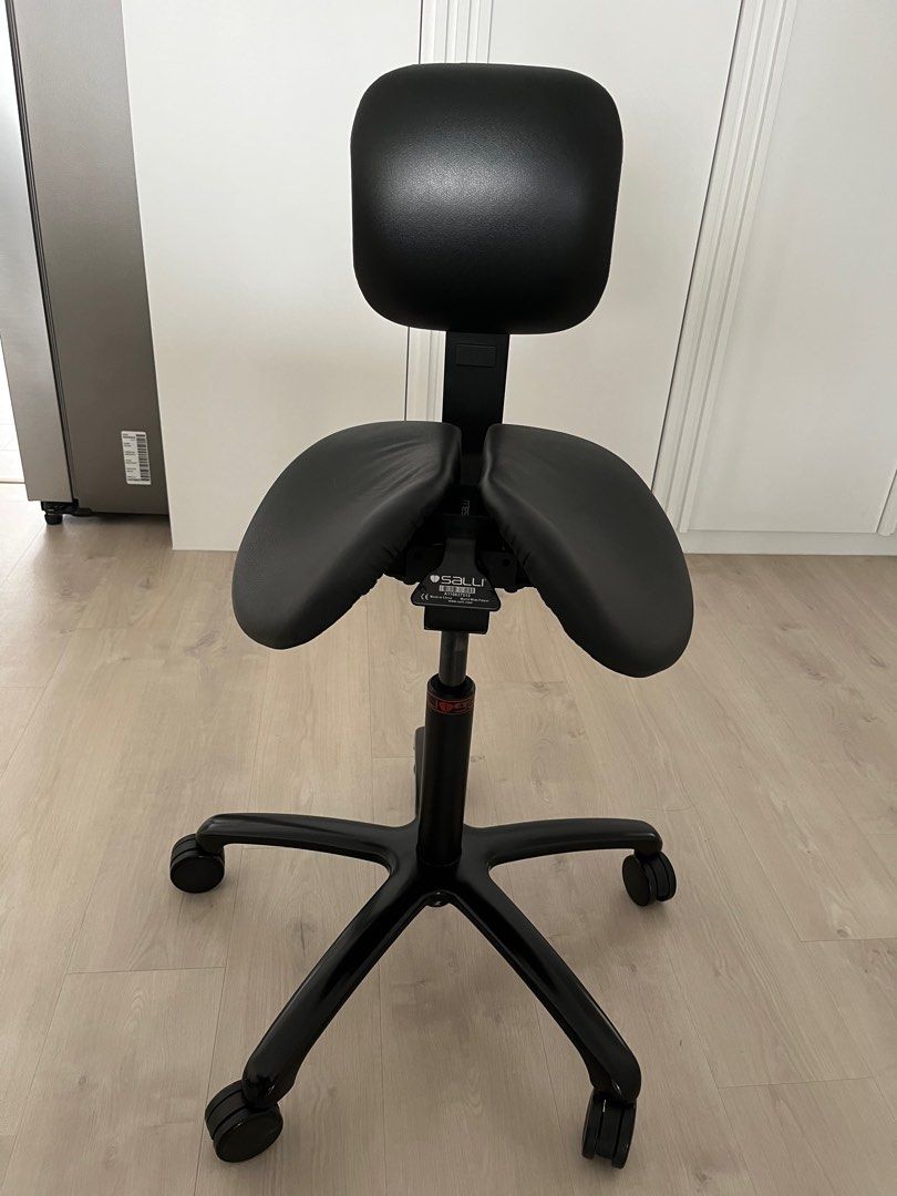 SALLI saddle chair with back rest, ergonomic chair, Furniture & Home ...
