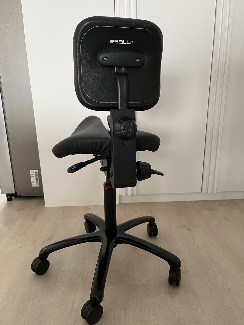 SALLI saddle chair with back rest, ergonomic chair, Furniture & Home ...